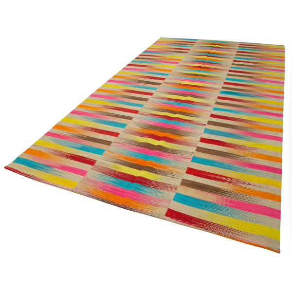 Rug N Carpet Tapis intérieur / extérieur rectangulaire en coton 6 pi 6 po x 11 pi 11 po dégradé ...